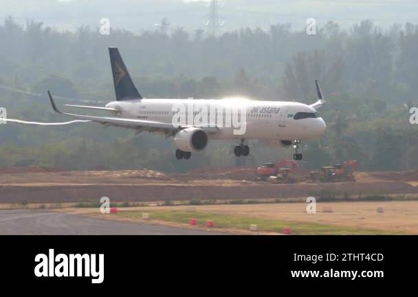 PHUKET, THAILAND - FEBRUARY 13, 2023: Side view of Airplane Airbus ...
