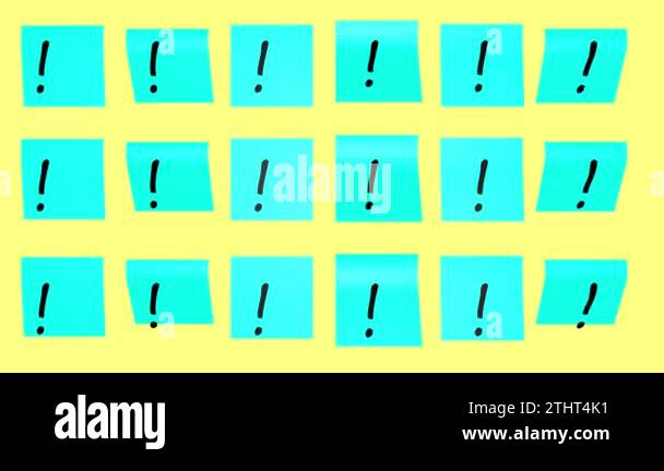 Exclamation marks written on sticky notes animation Stock Video Footage ...