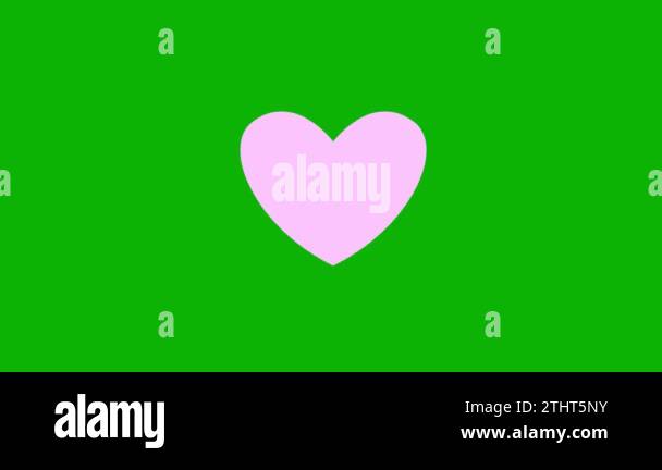 Animated pink symbol of heart pulsation. Looped video of beating heart ...