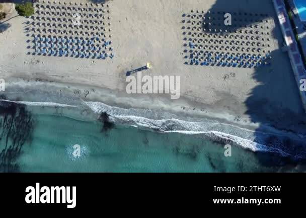 Gran Tora beach in Paguera, Majorca, aerial top view. Famous travel ...