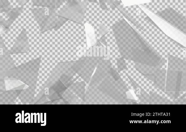 breaking glass on transparent background. Breaking glass motion ...