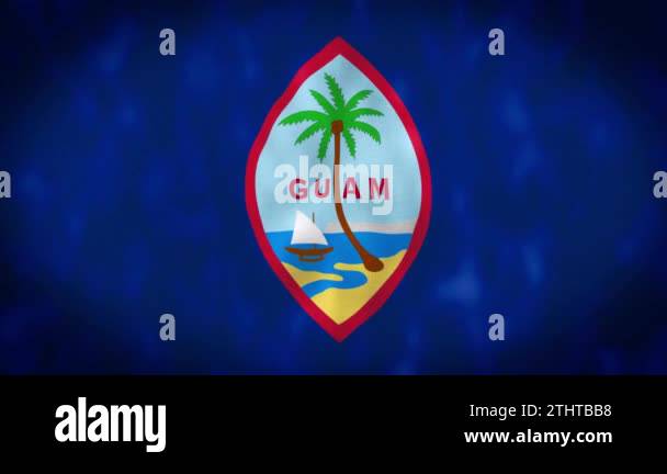 Guam flag is waving 3D animation. East guam waving in the wind ...