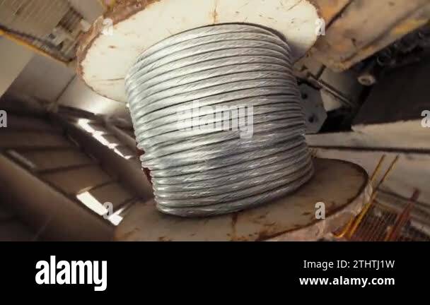 Modern Wire Cable Manufacturing Process at Factory. 4K. Cable factory ...
