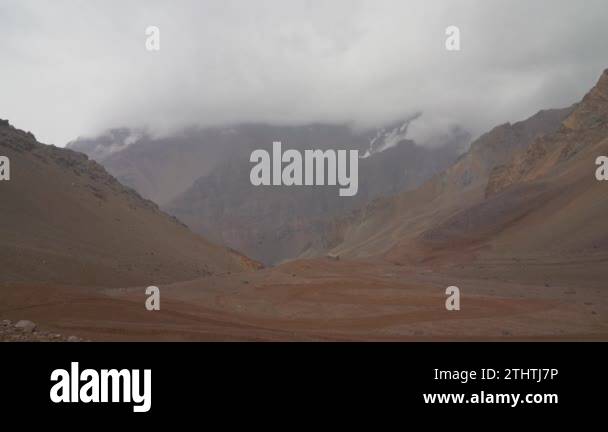 Paso Libertadores on the border of the andes between Chile and ...