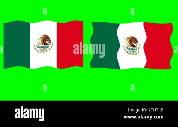 Wavy Mexican flag motion graphics with green screen background Stock ...