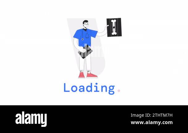 Bone x-ray loader animation. Diagnostic imaging in hospital. Flash ...