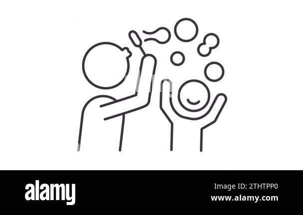 Child development line animation set. Parenting issues. Early learning ...