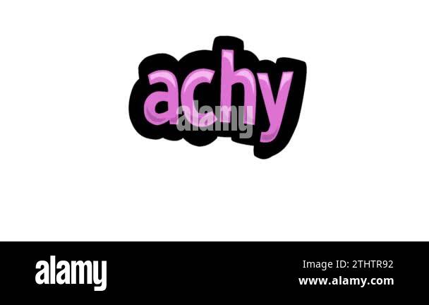 White screen animation video written ACHY Stock Video Footage - Alamy