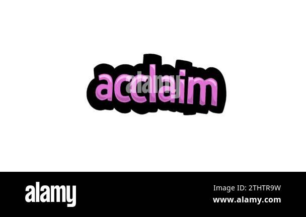 White screen animation video written ACCLAIM Stock Video Footage - Alamy