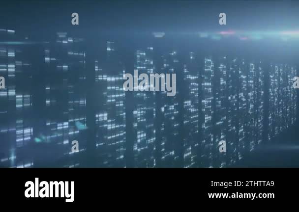 Animation of illuminated bar graphs with lens flare over black ...