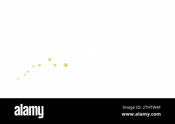 Animated golden stars fly from left to right. A wave of flying stars ...