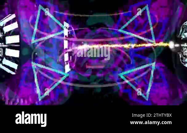 animation - Pulsating neon disco background VJ Loop. 3D graphics for music stage transition ...