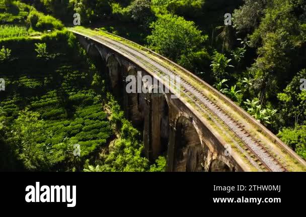 Aerial view of Nine Arches Bridge Demodara is one of the iconic bridges ...