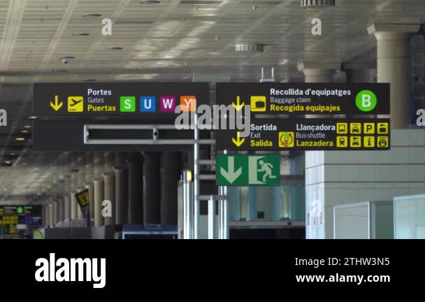 Baggage Claim and Immigration sign at international airport Stock Video ...