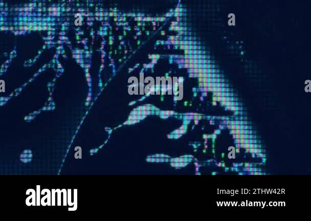 Digital fluid. Glitch distortion. Reveal effect. Iridescent blue pink ...