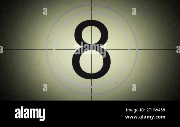Retro countdown, old movie countdown, yellow background Stock Video ...
