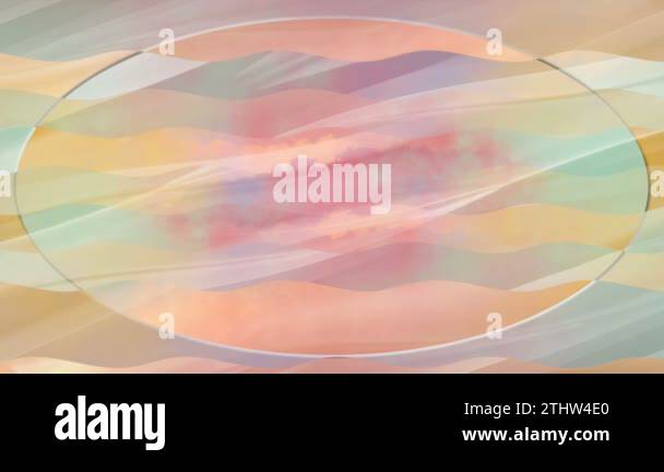 Abstract color background with moving waves and oval frame Stock Video ...