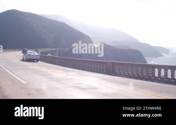 Bixby creek bridge, arch architecture. Pacific coast highway 1 landmark ...