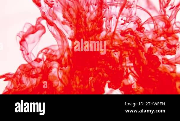 Bloody red colour, blood in water. Colored abstract explosion effect ...