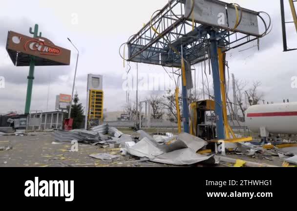 Stoyanka, Kyiv region, Ukraine - April 2022: Russia Ukraine War. A ...