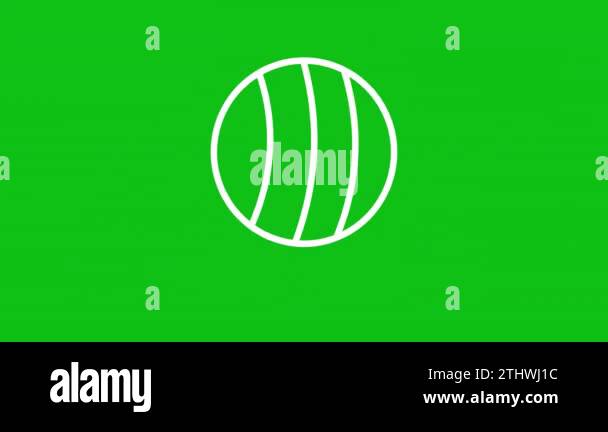 Animated ball white line icon. Rotating and bouncing sphere. Funny toy ...