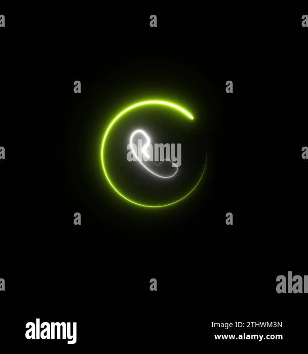 animated phone icon with neon style on transparent background Stock ...