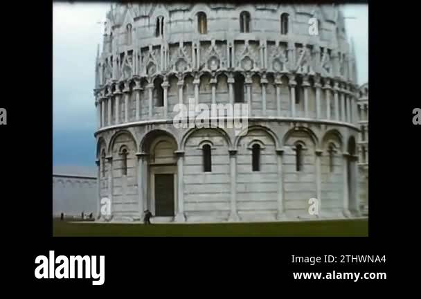 pisa,italy may 1960: tower of pisa and its cathedral in the city in the ...