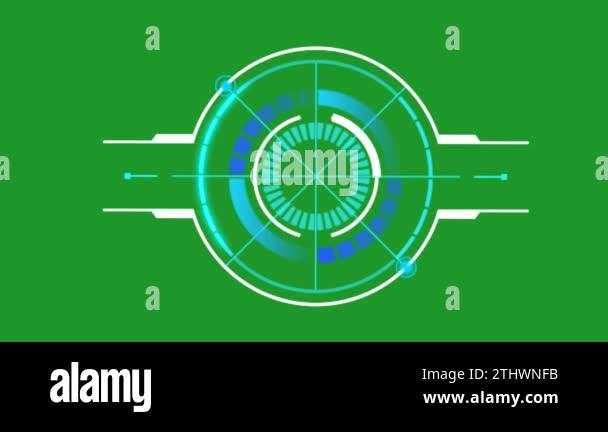 HUD target green screen, Abstract technology, science, engineering ...