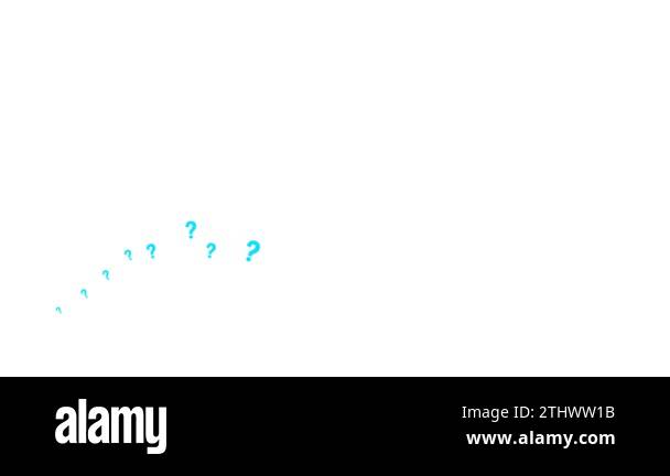 Animated blue question mark fly from left to right. A wave of flying ...