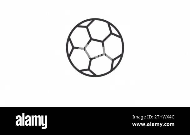 Animated soccer ball linear icon. Bouncing and rotating ball. Sports ...