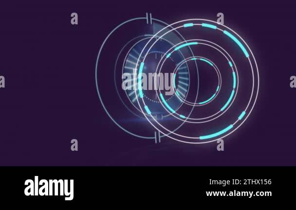 Animation of scan scoping over dark background. Global data processing and connections concept ...