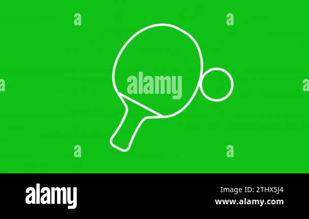 Ping pong white line animation. Paddle hits ball. Table tennis ...