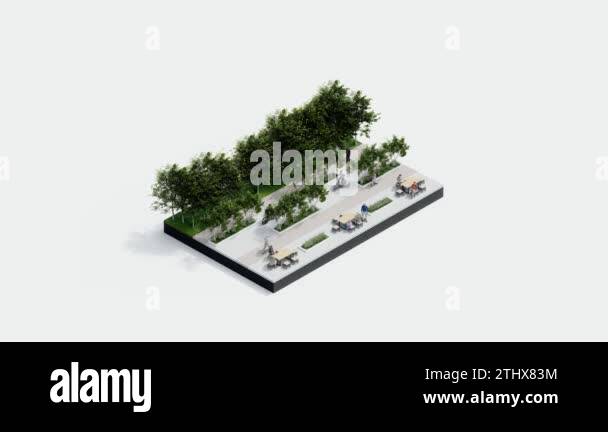 environment isometric park nature. isometric environmental sustainable landscape forest with ...