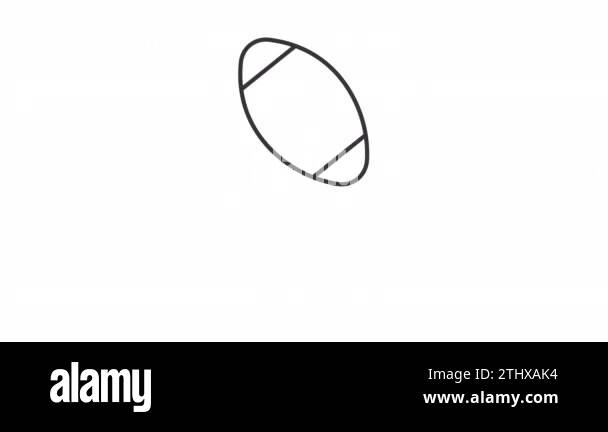 American football linear animation. Bouncing ball. Sport equipment ...
