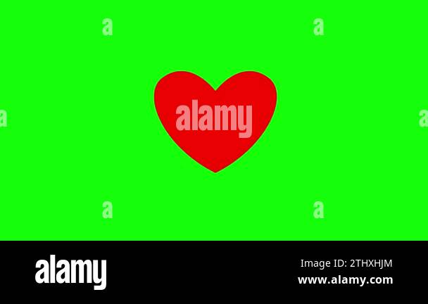 Animated red symbol of heart pulsation. Looped video of beating heart ...