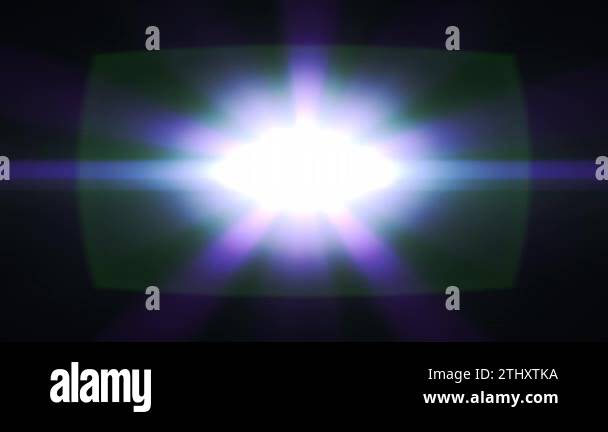 Purple light lens flare glow animation background. 2D computer ...