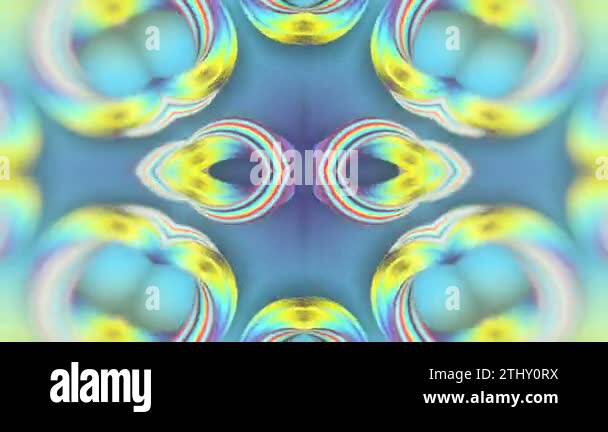 Psychedelic pattern from a group of iridescent twisted shapes. Bright ...