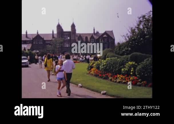 Blackpool, United Kingdom may 1975: People visit the Rossall School for ...