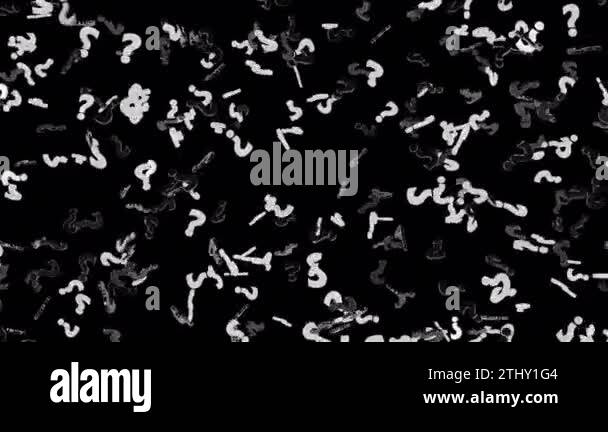 Floating Black and White Question Mark Isolated loop on alpha ...