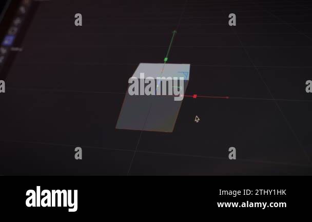 3D model of geometric figures on computer screen. 3D modeling in ...