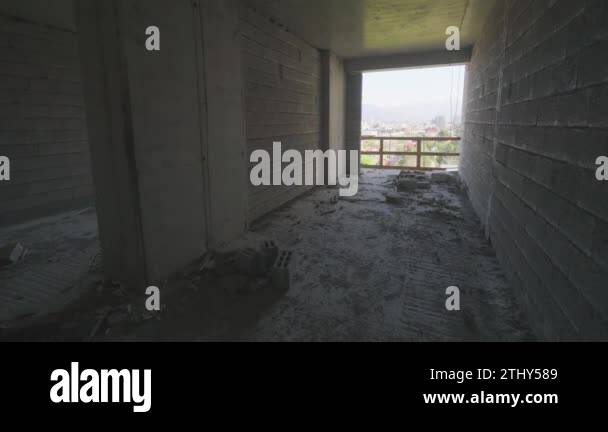 From aerated concrete blocks, walls corridor house are built, ready for ...