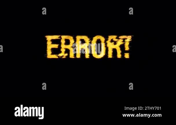 Error glitch text effect cimematic title yellow light animation ...