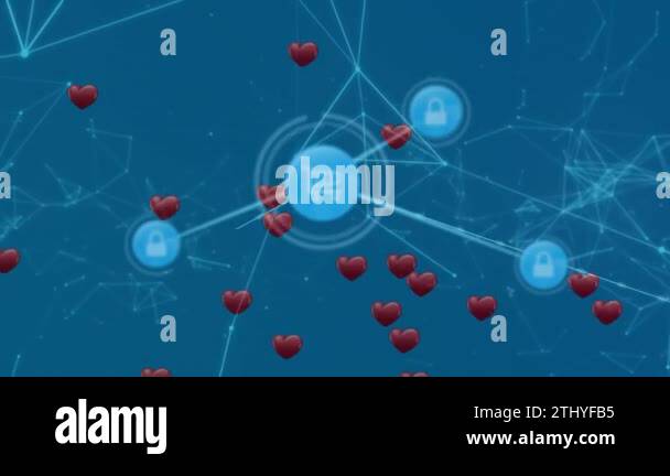 Animation multiple heart icons network Stock Videos & Footage - HD and ...