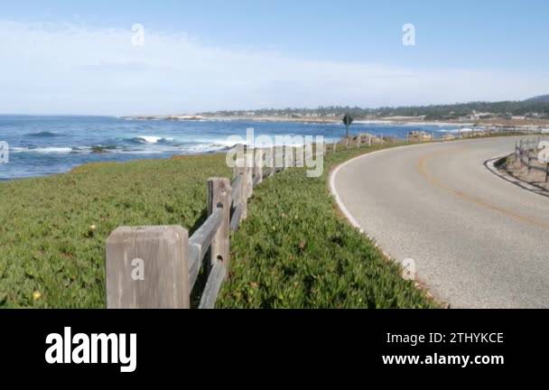 17-mile drive scenic road, Monterey, California USA. Trip along ocean ...