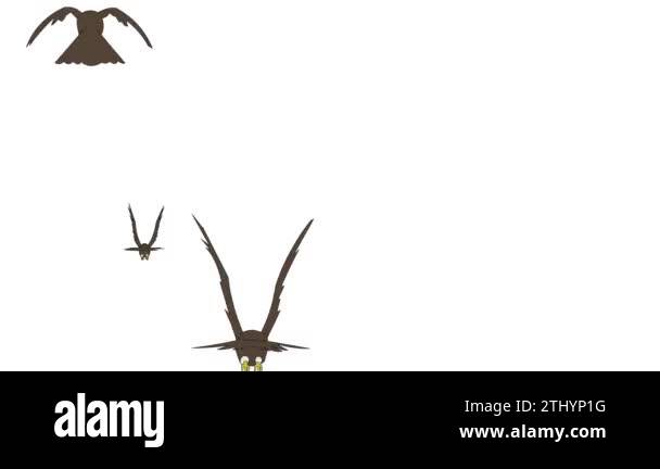 Birds flying from the sky to the ground 2d cartoon animation, cartoon ...