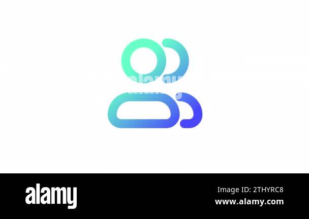 Animated group gradient ui icon. Team members. Distribution list ...