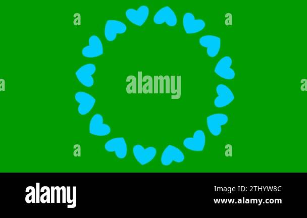 Animated rotating blue heart circle. Looped video. Vector illustration ...