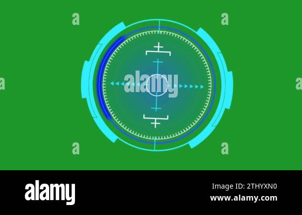 HUD target green screen, Abstract technology, science, engineering ...