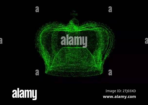 3D Imperial Crown rotates on black background. Object made of ...
