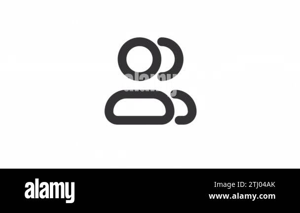 Animated group linear ui icon. Team members. Distribution list ...